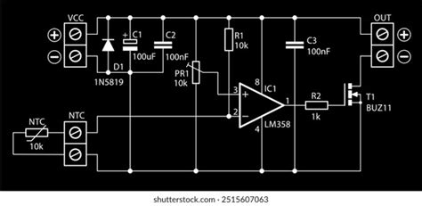 Technical Schematic Diagram Electronic Device Vector Stock Vector Royalty Free 2515607063