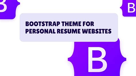 Bootstrap Theme For Personal Resume Websites