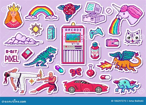 Japanese Karate Fight Or Battle In The Game Concept Pixel Art Bit Characters Objects Retro