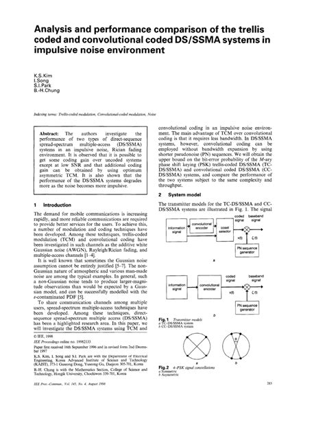 Pdf Analysis And Performance Comparison Of The Trellis Coded And