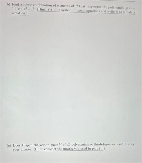 solved 2 vector space of polynomials let p be a set of