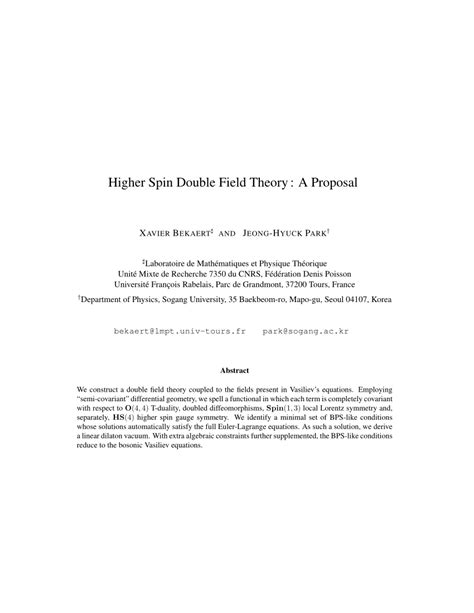 Pdf Higher Spin Double Field Theory A Proposal