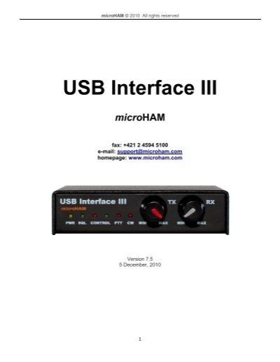 Usb Interface Iii Microham