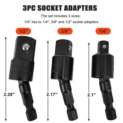 Power Drill Sockets Adapter 360 Degree Rotatable Universal Joint Swivel Socket