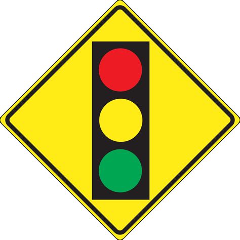 Intersection Warning Sign Signal Ahead Symbol Frw311ra