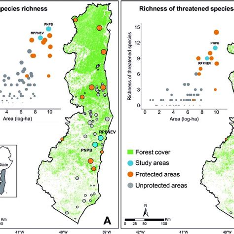 A The Overall Richness And B Richness Of Locally Threatened Species