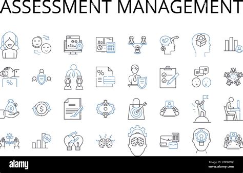 Assessment Management Line Icons Collection Risk Control Budget Planning Time Management