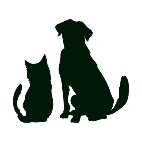 Free Vector Flat Design Dog And Cat Silhouette