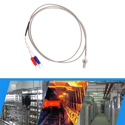 Jual Kabel Sensor K Type Thermocouple 2wires 1meter Temperature Sensor 1m 0 800C Probe K Type