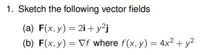 Solved Sketch The Following Vector Fields A Chegg