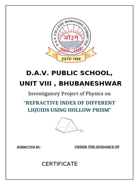 Phy Project Class 12 Final 1 Pdf Refractive Index Refraction