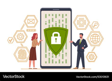 Mobile Data Protection Security App On Smartphone Vector Image