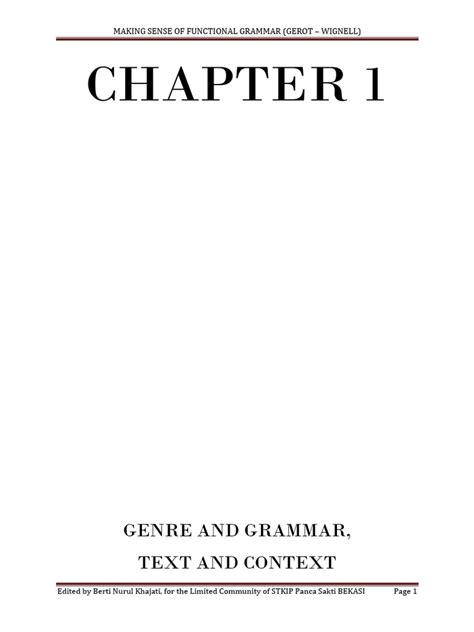 Making Sense Of Functional Grammar Gerot Pdf Clause Semantics
