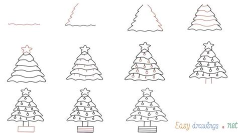 How To Draw Xmass Tree Drawings Diy Draw