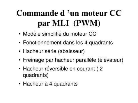 Ppt Commande D Un Moteur Cc Par Mli Pwm Powerpoint Presentation Id3337982