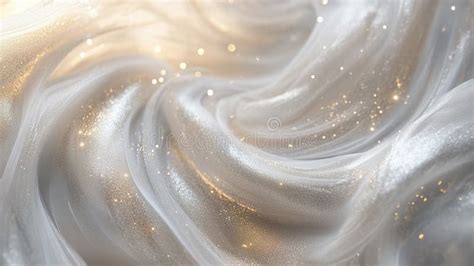 Shimmering Golden Abstract Texture With Soft Flowing Waves And Glittering Particles Creating