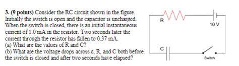Solved 3 9 Points Consider The RC Circuit Shown In The Chegg Com