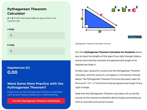 Pythagorean Theorem Calculator A² B² C² — Mashup Math