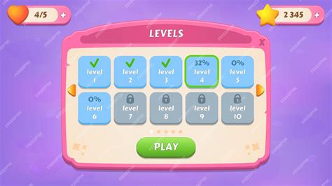 Premium Vector Levels Gui Kit Casual Assets For A Game Mobile A Set Of User Interface Elements