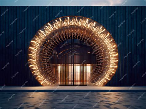 Premium Photo Entrance In Futuristic Concrete Architecture Design Building Exterior With