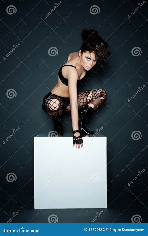Model On The Cube Stock Photo Image Of Beauty Hairdo 13529832