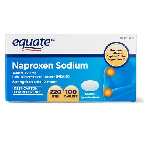 Equate Pain Relief Naproxen Sodium Caplets 220 Mg 100 Ct Walmart