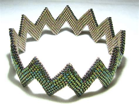 Zig Zag Reversible Beaded Bangle Tutorial Etsy