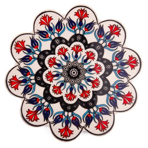 Подставка под горячее керамическая большая "Красные тюльпаны на белом"