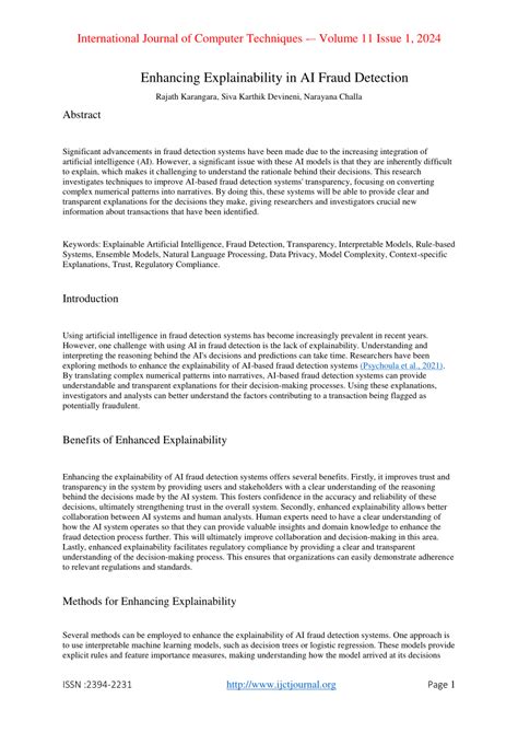 Pdf Enhancing Explainability In Ai Fraud Detection