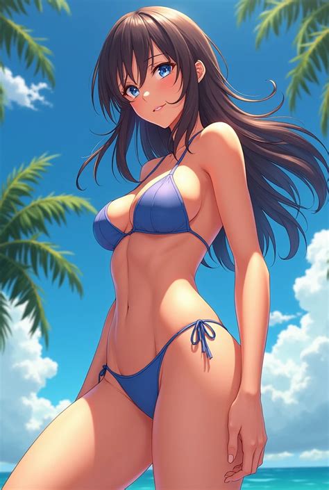 High Resolution Anime Style、woman、micro Bikini、coming Towards Me