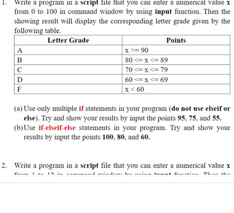 Solved Write A Program In A Script File That You Can Chegg
