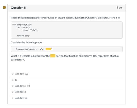 Solved Question Pts Consider This Function Taking Chegg