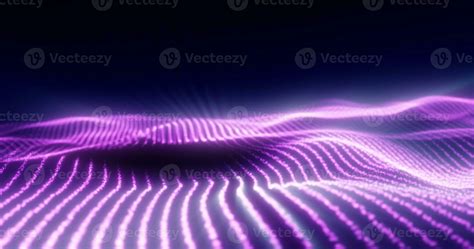 Abstract Purple Waves From Glowing Particles And Lines Futuristic Hi Tech Background 25236118