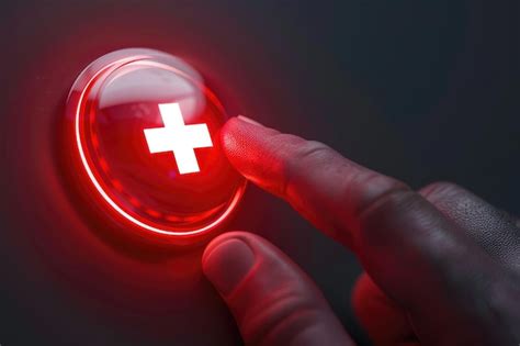 Premium Photo Emergency First Aid Button Being Pressed Repeatedly