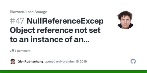 nullreferenceexception object reference not set to an instance of an object · issue 47