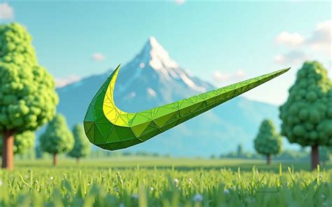 다운로드 나이키 종이 접기 로고 4k 나이키 로고 다각형 3d 여름 풍경 다각형 녹색 나무 나이키 창조적 인 예술 바탕 화면 무료 데스크톱 용 무료 데스크톱 용 그림
