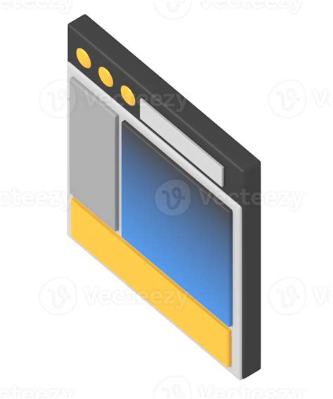 User Interface Web Layout Isometric Style 51137645 Png