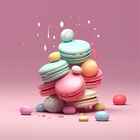 premium ai image macaroons are stacked on top of each other
