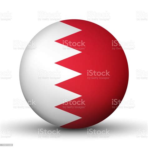 바레인의 국기와 유리 빛 공 둥근 구 템플릿 아이콘 국가 기호 흰색 배경에 강조 표시된 광택 사실적 공 3d 추상 벡터 일러스트레이션 큰 거품 3차원 형태에 대한 스톡 벡터