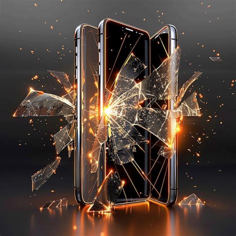 3d Rendered Photo Of Screen Look Like Crack On Phones Premium Ai Generated Image
