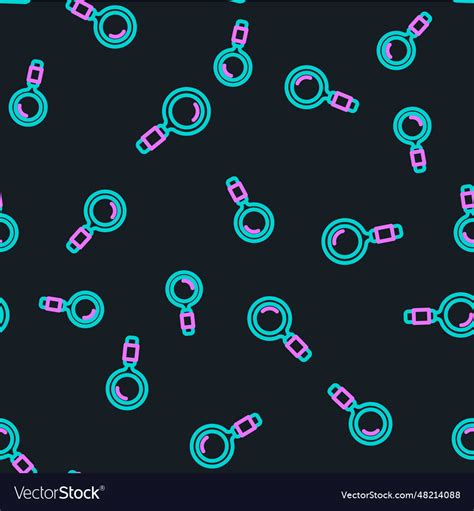 Line Magnifying Glass Icon Isolated Seamless Vector Image