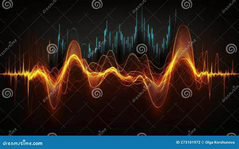 An Abstract Representation Of Sound Waves And Music Frequencies Generative Ai Stock