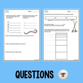 Soil Reading Comprehension Worksheets By Laney Lee TPT