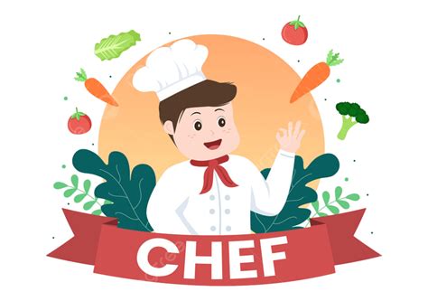 Chef Profesional Para Niños Personaje De Dibujos Animados Ilustración