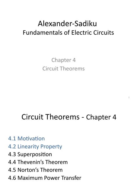 Chapter 4 Circuit Theorems Pdf Electrical Network Electronic
