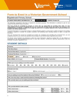 Fillable Online Babe Enrolment Form PDF Version Fax Email Print PdfFiller