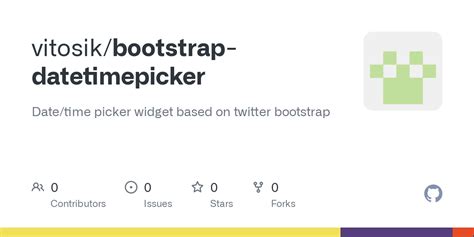 Github Vitosikbootstrap Datetimepicker Datetime Picker Widget Based On Twitter Bootstrap