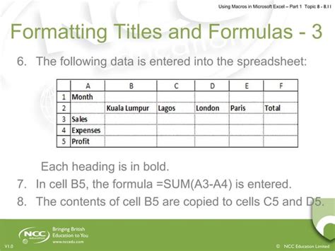 Using Macros In Microsoft Excel Part 1 Ppt Computing Technology And Computing