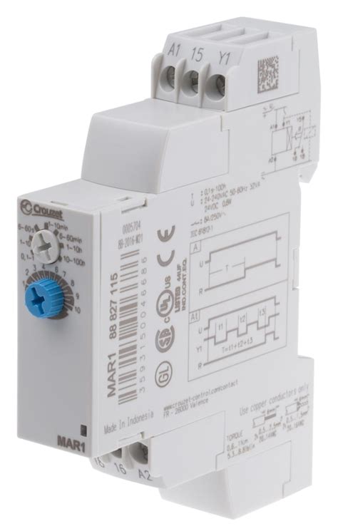 88827115 Crouzet Crouzet Din Rail Mount Timer Relay 24 → 240 V Ac 24v Dc 1 Contact 01 S →
