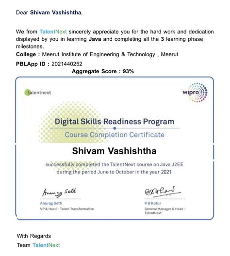 Shivam Vashishtha On Linkedin Talentnext Java Wipro 13 Comments